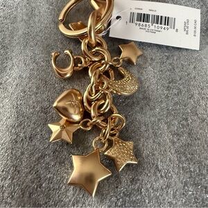 Coach | Accessories | Coach Nwt Gold Star Cluster And Moon Charm Key ...